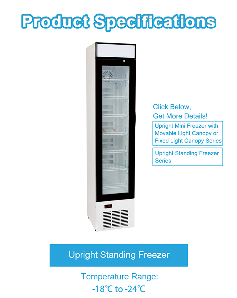 Single Door Slim Upright Glass Door Display Freezer - Buy Upright ...