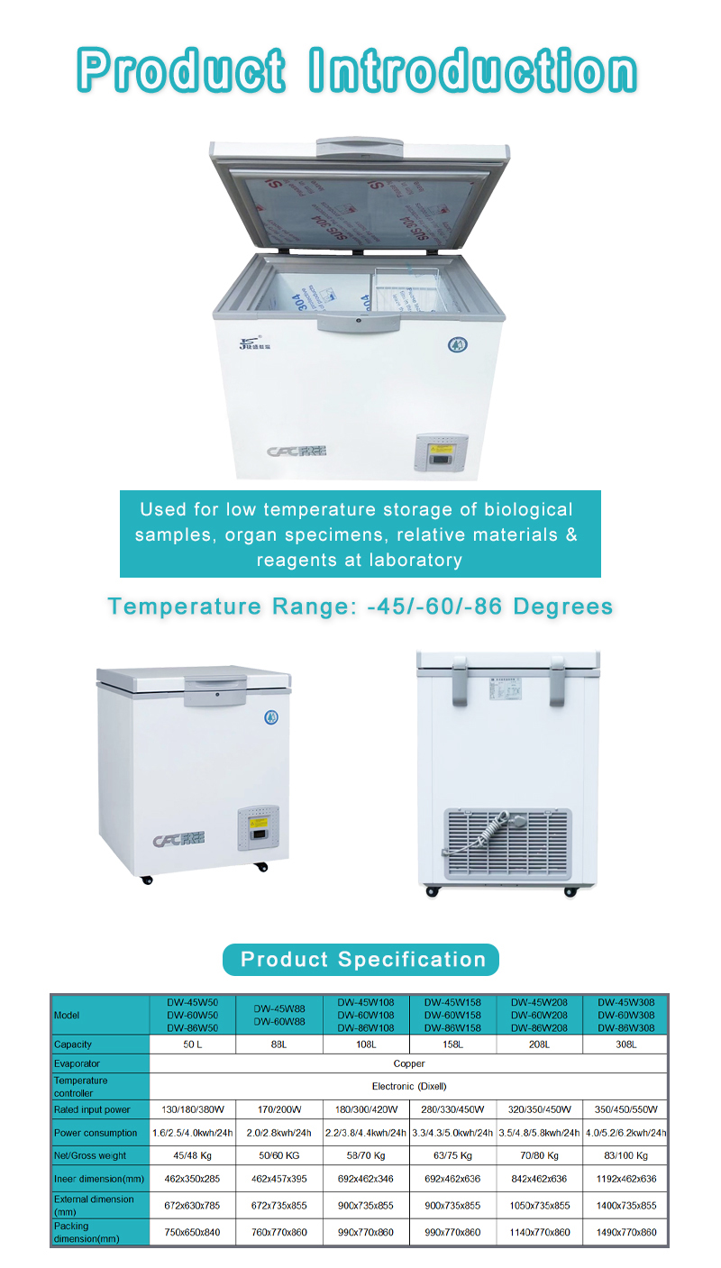 Mini Ultra Low Temperature Horizontal Deep Seafood Freezer - Buy ultra ...